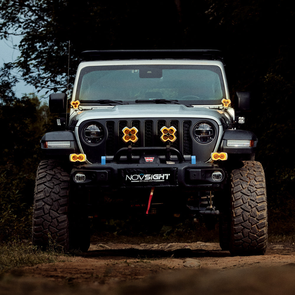 NOVSIGHT HALO Series Pod LIghts Includes DRL with Spot and flood light ...