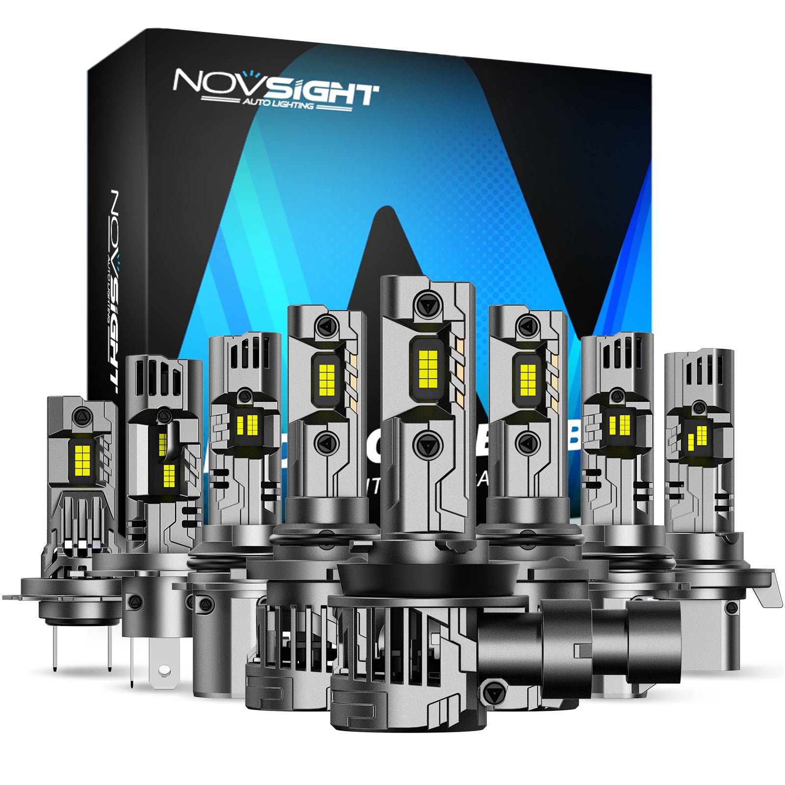 Novsight N99 Series Wireless LED Headlight Bulbs 100W OEM Halogen ...