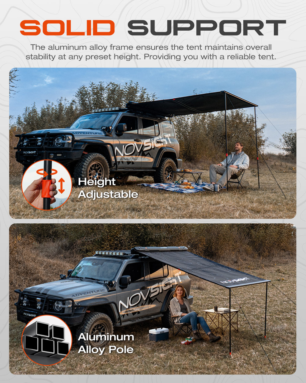 Novsight ABS Side Awning Tent – Easy Setup All-Weather Protection