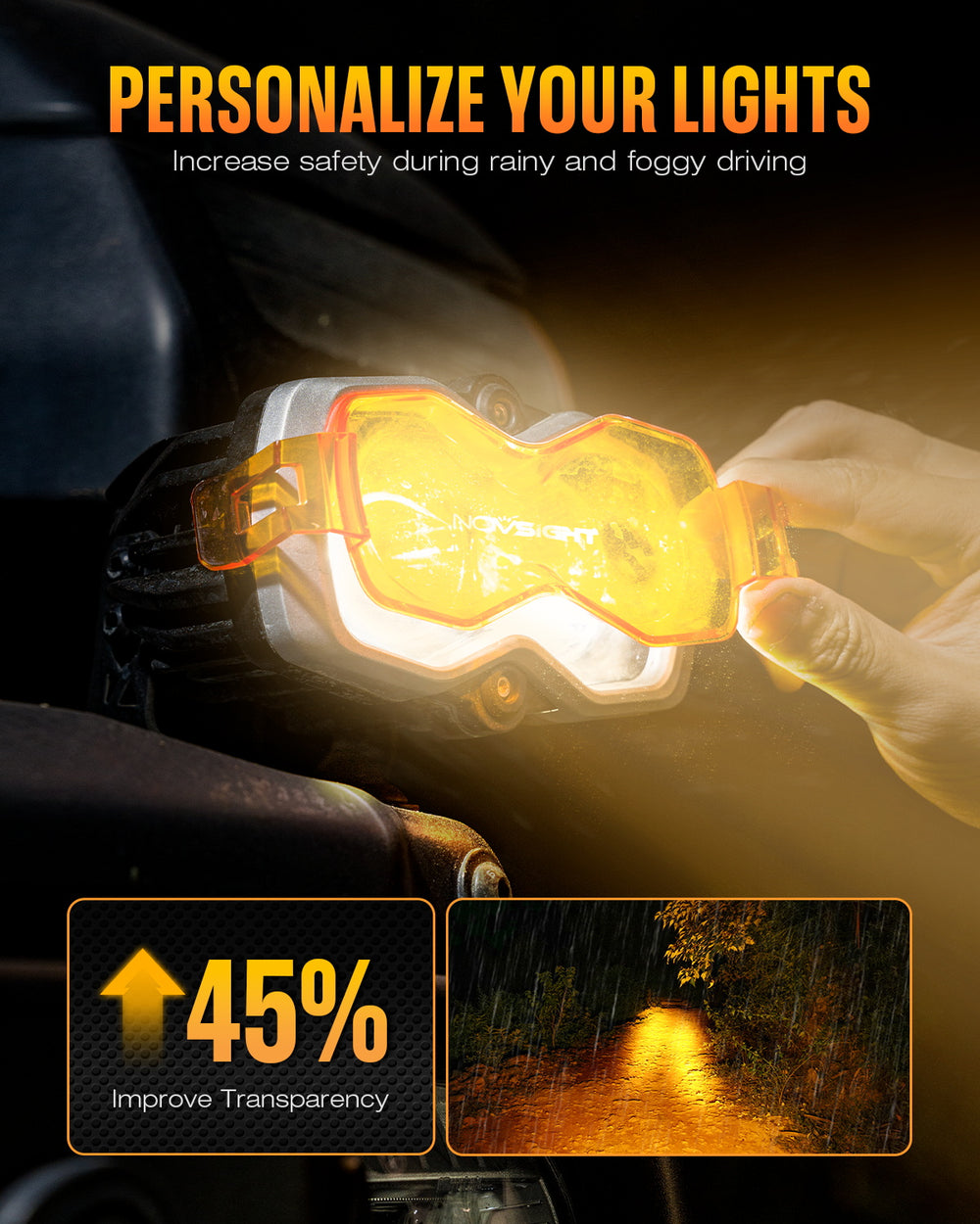 NOVSIGHT HALO Series 4.5‘‘ LED Light Pods with DRL 35W Twin Light Kit ...