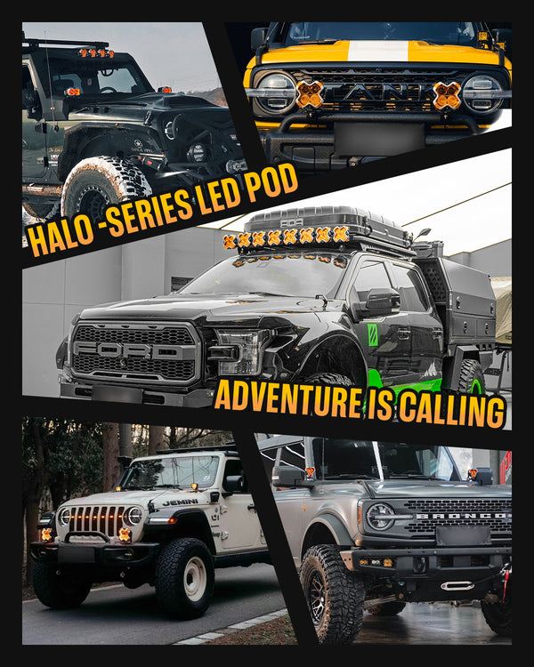 NOVSIGHT HALO Series 4.5‘‘ LED Light Pods with DRL 35W Twin Light Kit ...