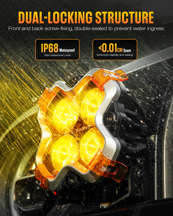 NOVSIGHT HALO Series 6‘‘ LED Pods with DRL 60W Spot beam and Mix Beam ...