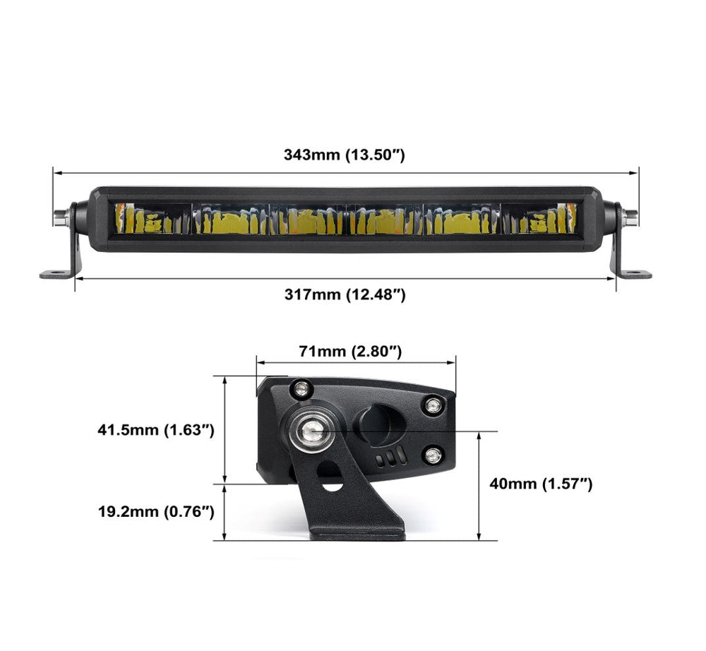 Rock Series 12 Inch Single Row LED Off-Road Light Bar High Power with