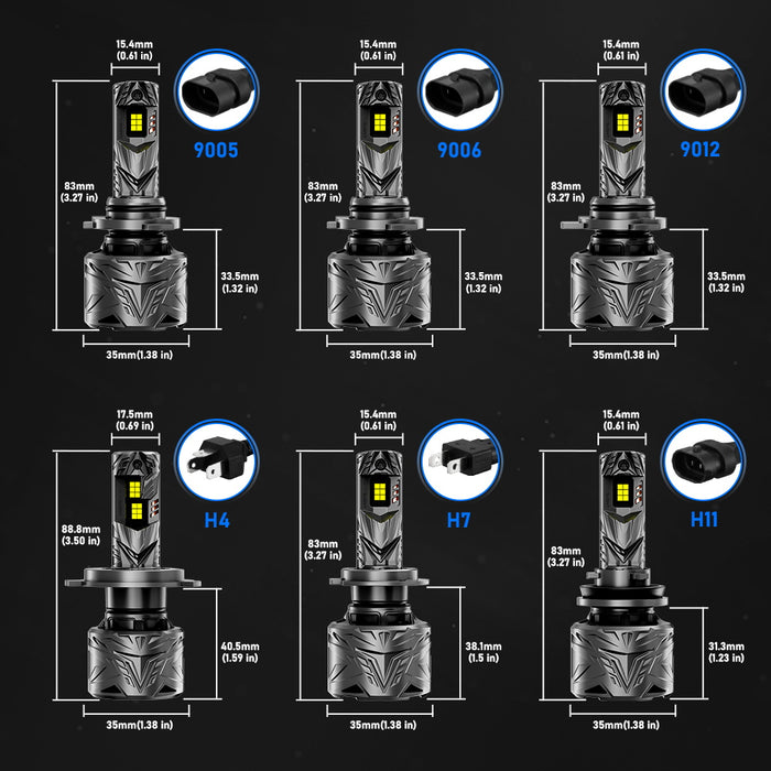 N70 Series | H4 H7 H11 H13 9004 9005 9006 9007 9012 LED Bulbs Super Br