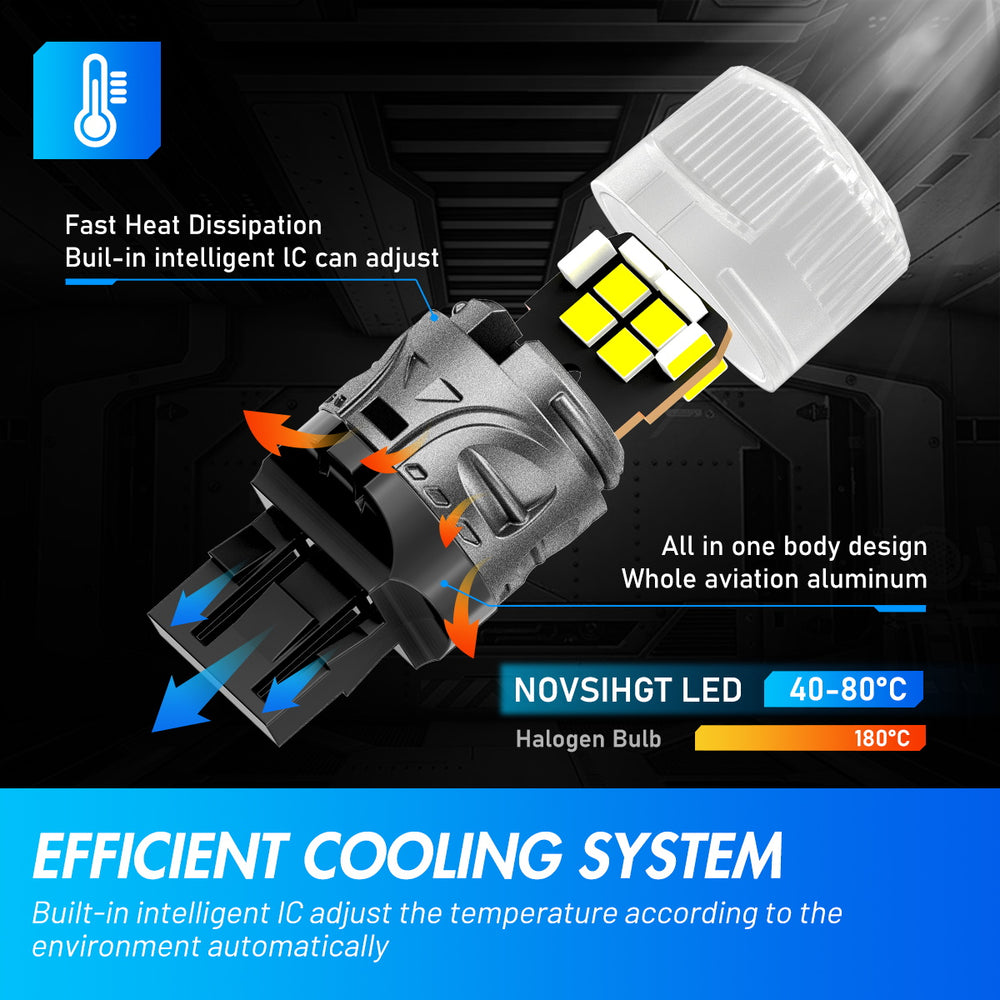 7443 T20 7444 W21 5W LED Bulbs for Rear Front Sinal Lights DRL - White