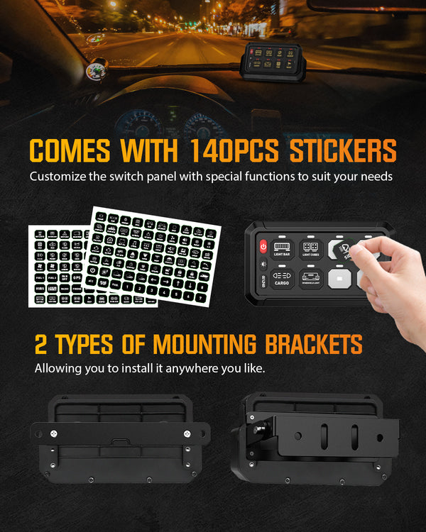 Novsight Wireless RGB Switch Panel Kit 8 Gang/12 Gang Remote Lighting