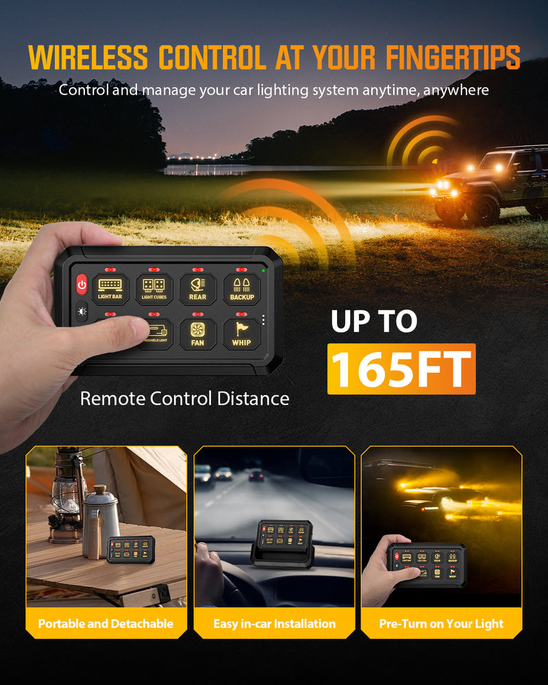 Novsight Wireless RGB Switch Panel Kit 8 Gang/12 Gang Remote Lighting