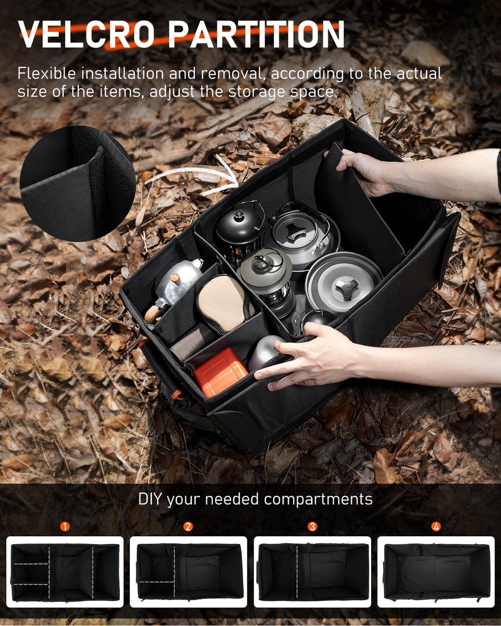 Novsight Rove Series Camping Storage Box Foldable Trunk Organizer