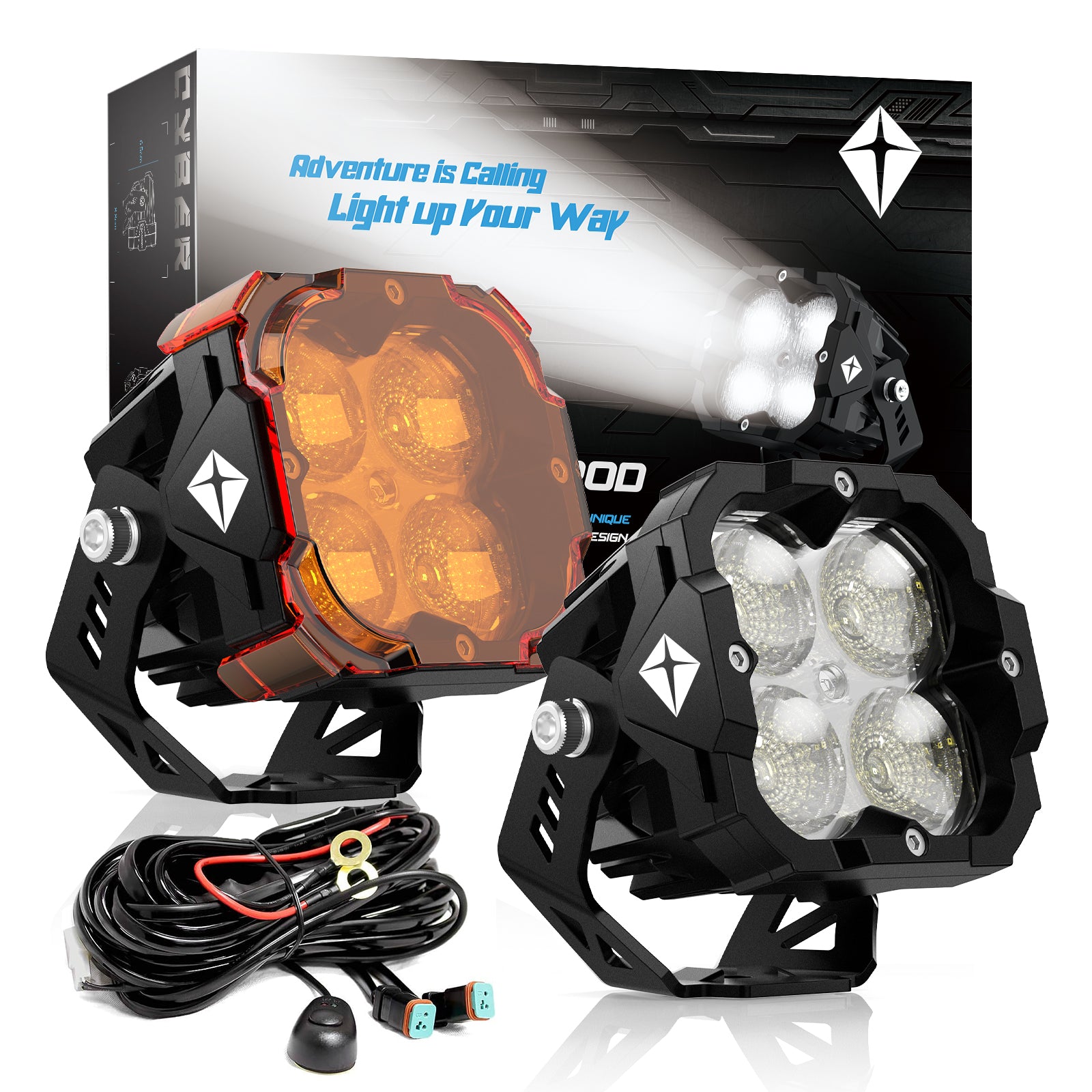 3 Inch LED Pod Driving Fog Flood Spot Ditch Light Off-Road Cube for ...