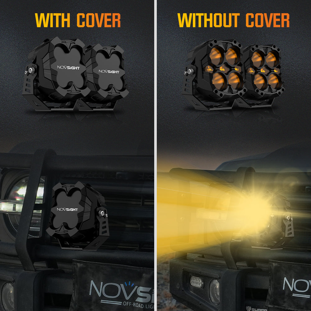 Cyber | 6-inch LED Pod Lights Amber Light Warrior Black