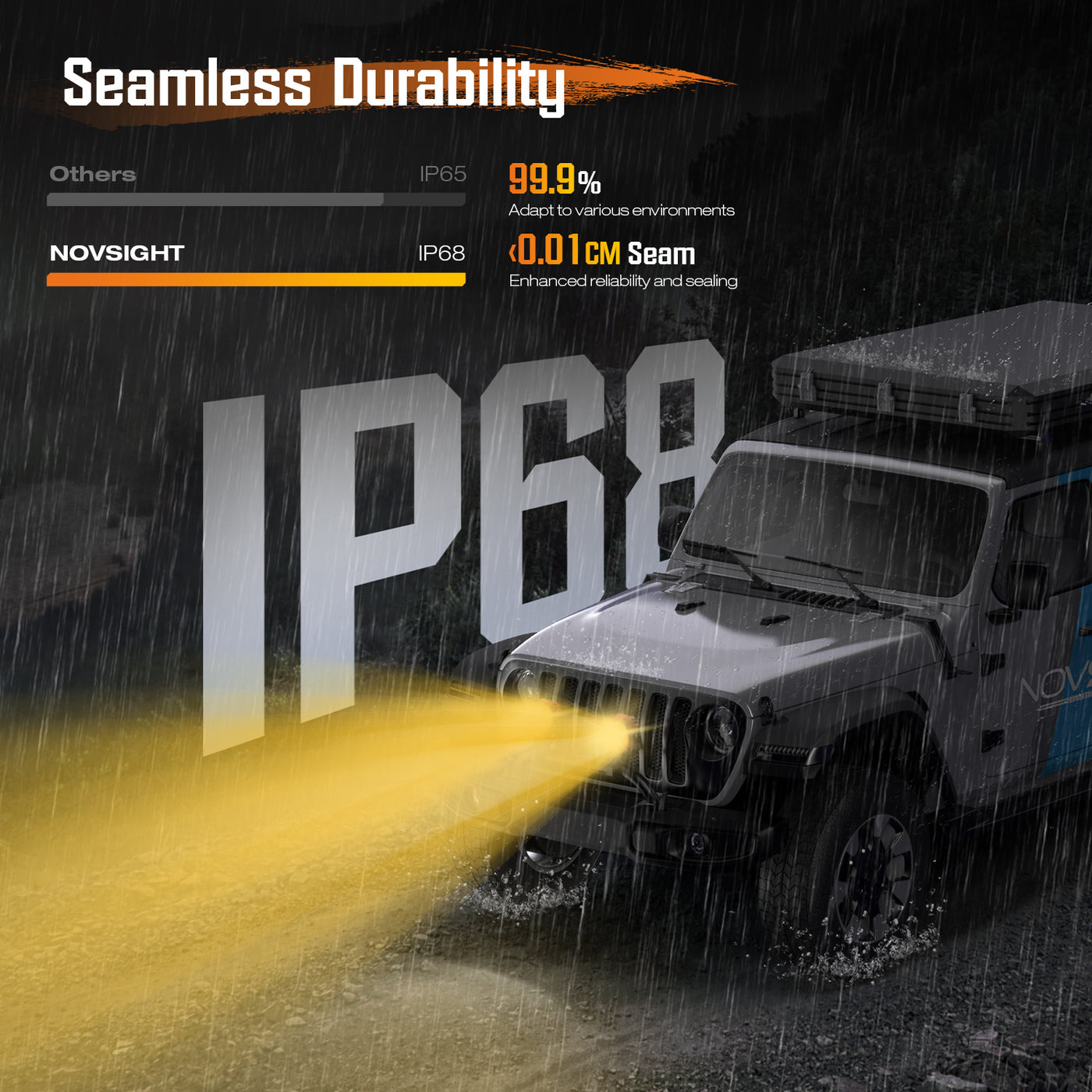 Cyber | 6-inch LED Pod Lights Amber Light Warrior Black