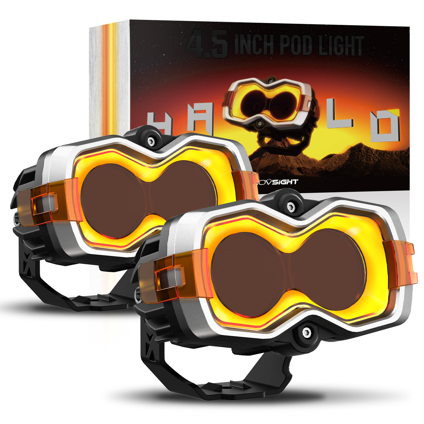 NOVSIGHT HALO Series 4.5‘‘ LED Light Pods with DRL 35W Twin Light Kit ...