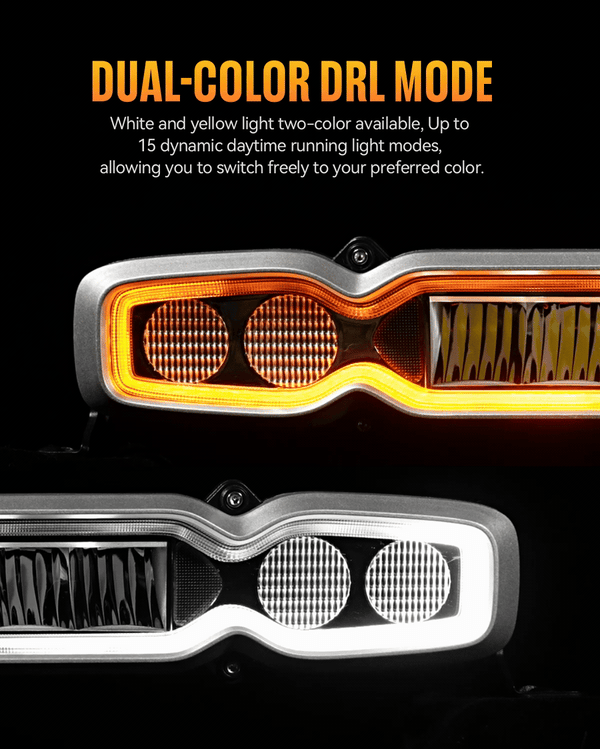 NOVSIGHT HALO Series Pod LIghts Includes DRL with Spot and flood light ...