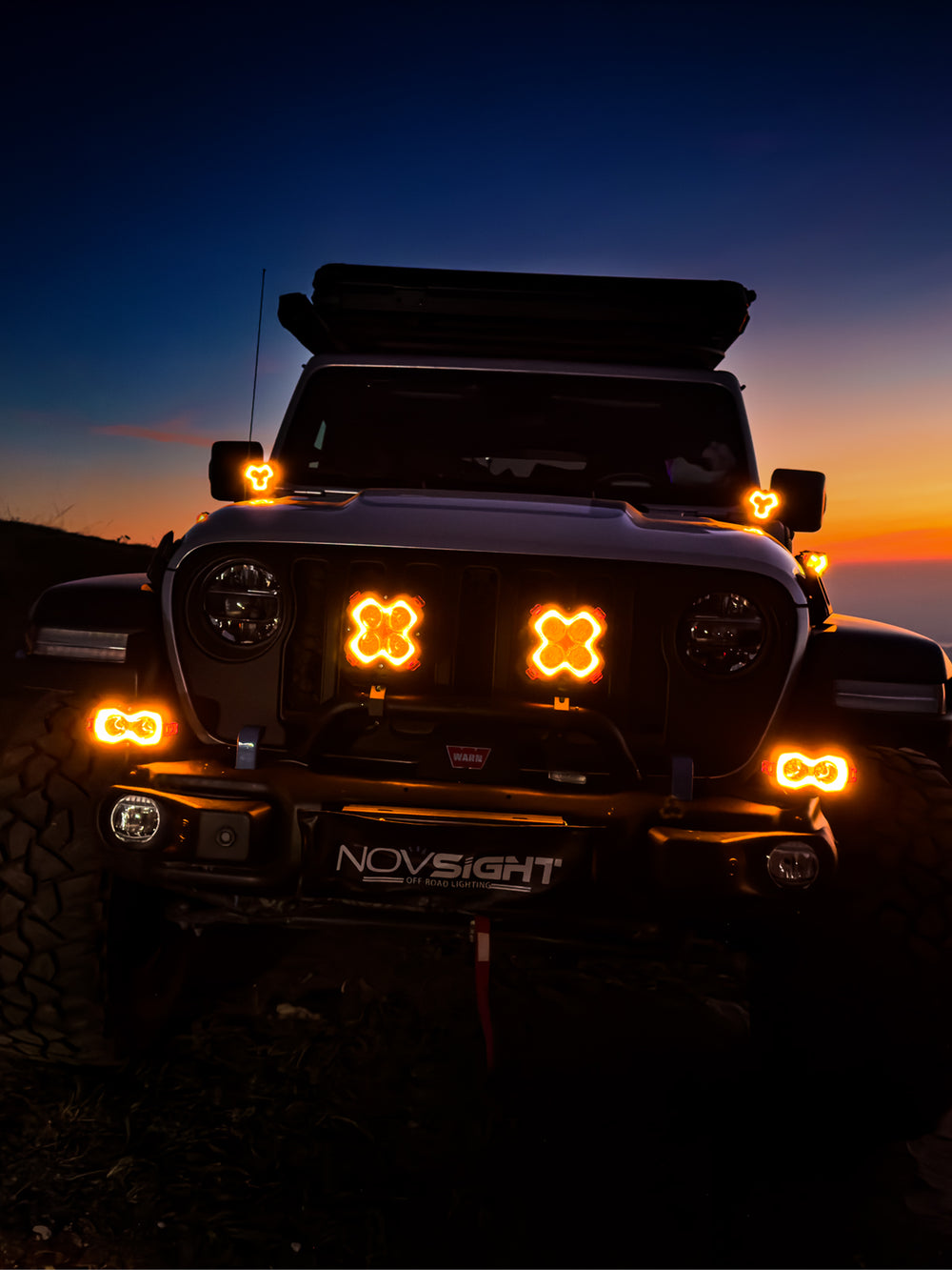 NOVSIGHT HALO Series Pod LIghts Includes DRL with Spot and flood light ...