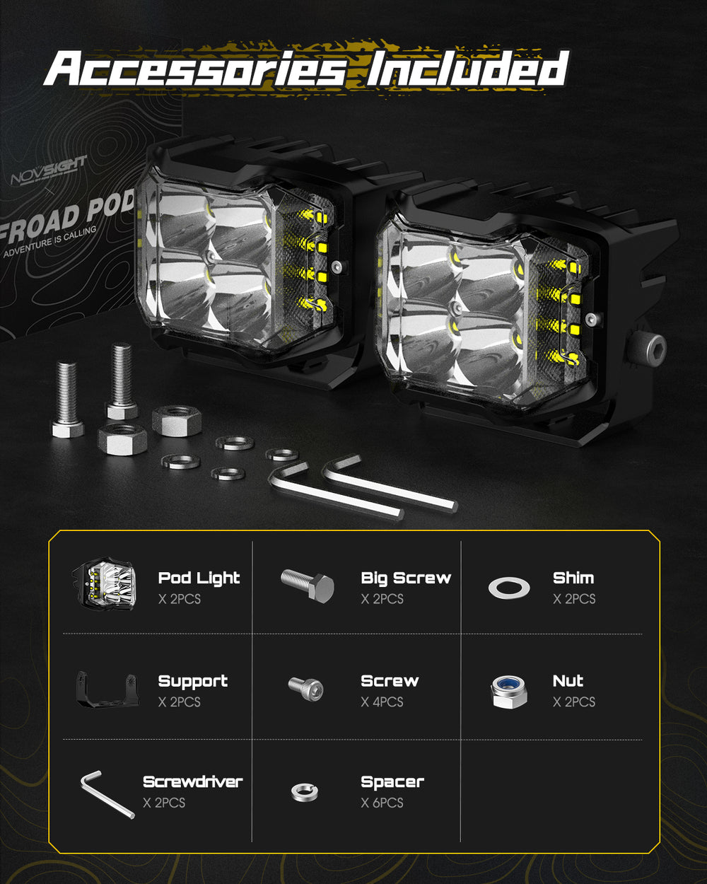 Rock Series | 4-inch LED Pod Flood Lights with Side Lights